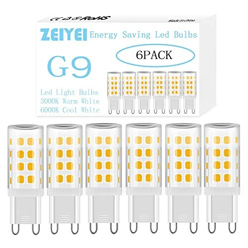 G9 LED Light Bulbs, 5W, Warm White 3000K, 450LM, Equivalent to 40W-50W G9 Halogen Bulb, Non ...