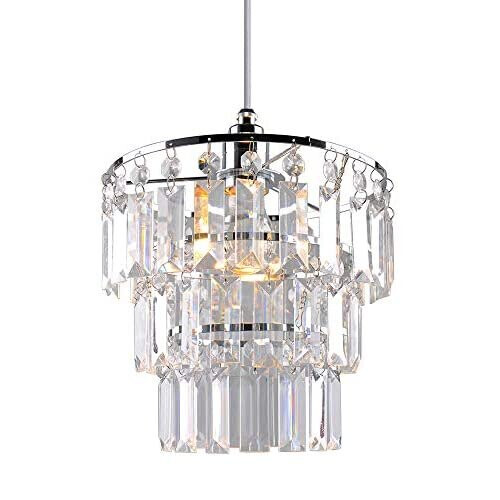 Crystal Light Shade, Modern Chrome Chandelier Ceiling Pendant Light ...