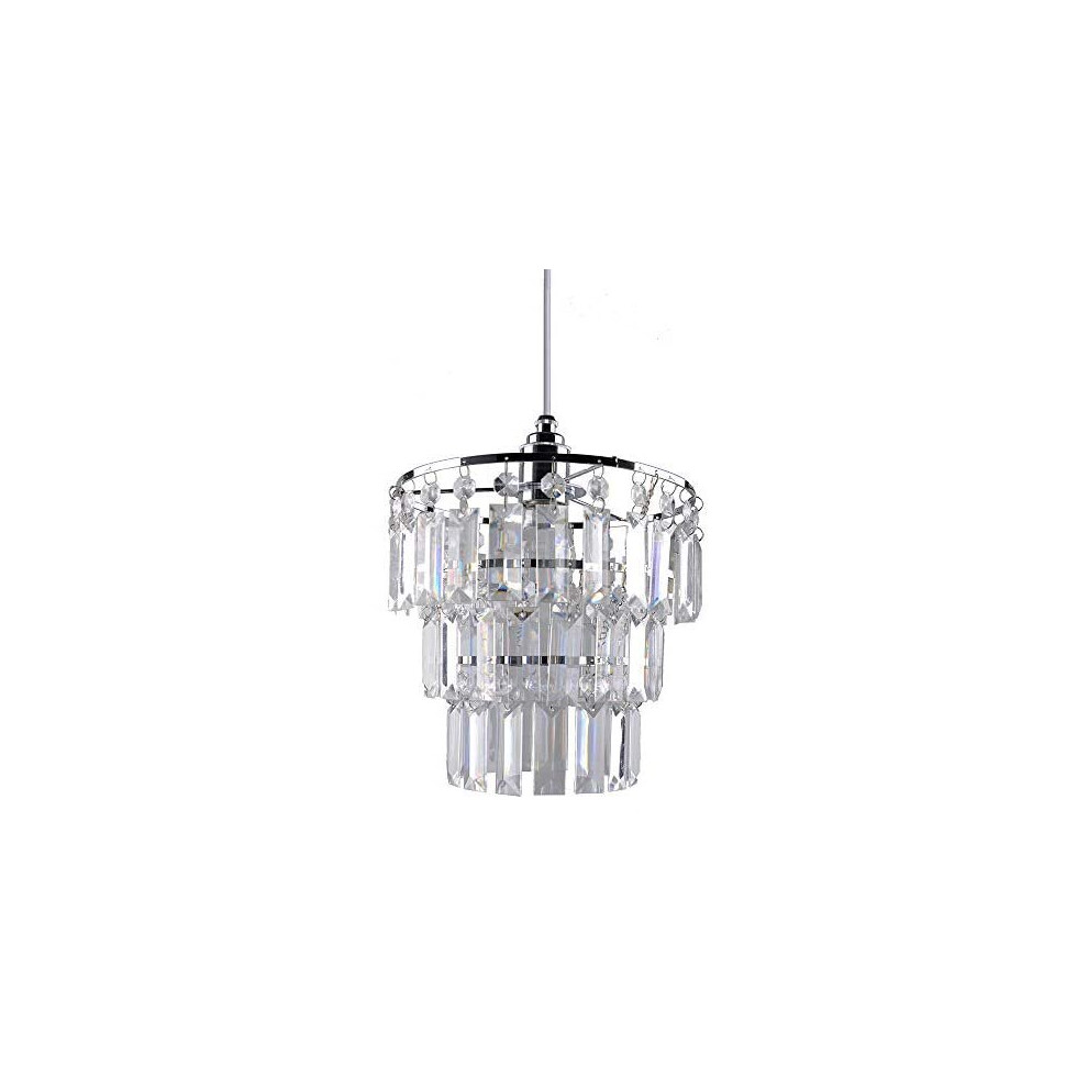 Crystal Light Shade, Modern Chrome Chandelier Ceiling Pendant Light ...