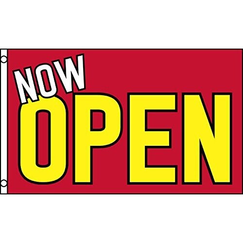 AZ FLAG Now Open Red and Yellow Flag 3' x 5' - It's open flags 90 x 150 ...