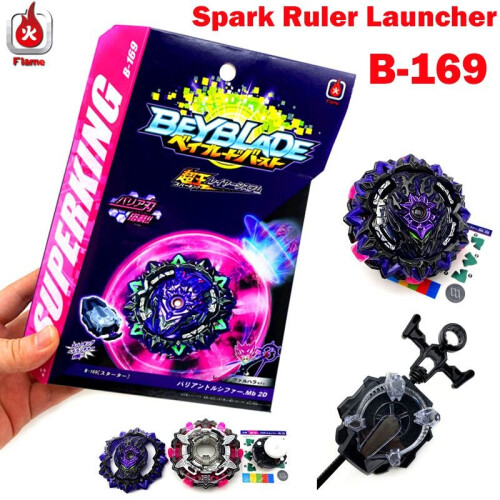 (Spark Ruler Launcher) Beyblade Burst B-169 SuperKing Starter Variant Lucifer .Mb 2D Spark ...