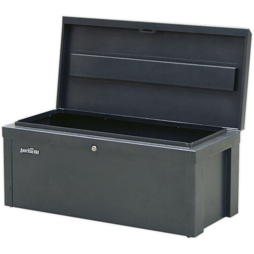 Steel Tool Storage Chest - 765 x 350 x 320mm - Locking Site Storage Box ...