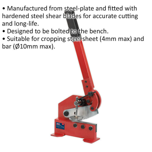 Manual Hand Metal Cutting Shears Bench Mounted - 4mm Sheet 10mm Bar ...