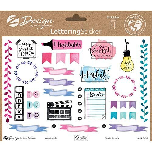 Avery Zweckform 54544 Decorative Stickers 62 Stickers Frame Titles ...