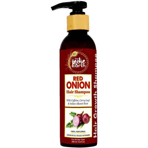 The Indie Earth Red Onion Shampoo with Caffeine Curry Leaf and Indian ...