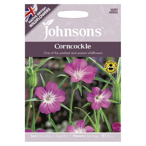 Johnsons Grow Your Own Native British Wildflowers Corncockle Seed ...