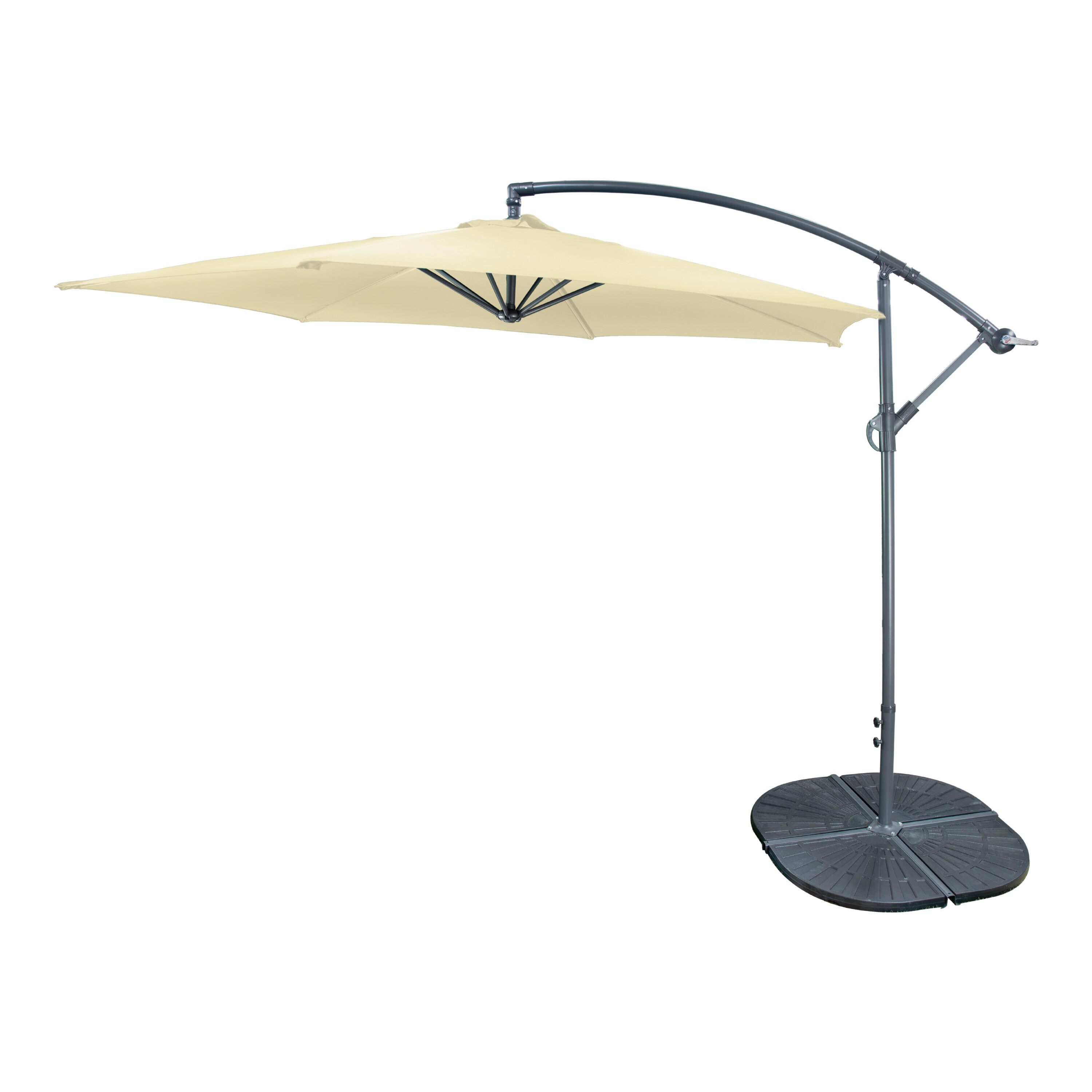 GardenKraft 14819 3m Cream Cantilever Garden Parasol / Tilt & Crank ...