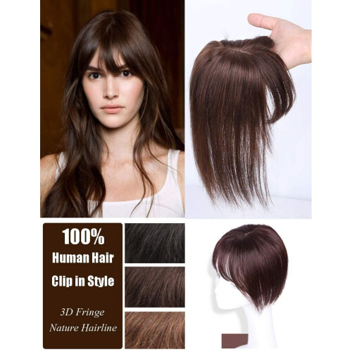 Middle Part Silk Part Base Human Hair Topper 7x10cm Crown Straight Clip ...