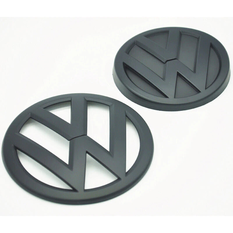 Matt Black Front Grill & Rear Badge Emblem Set For VW Volkwagen Golf ...