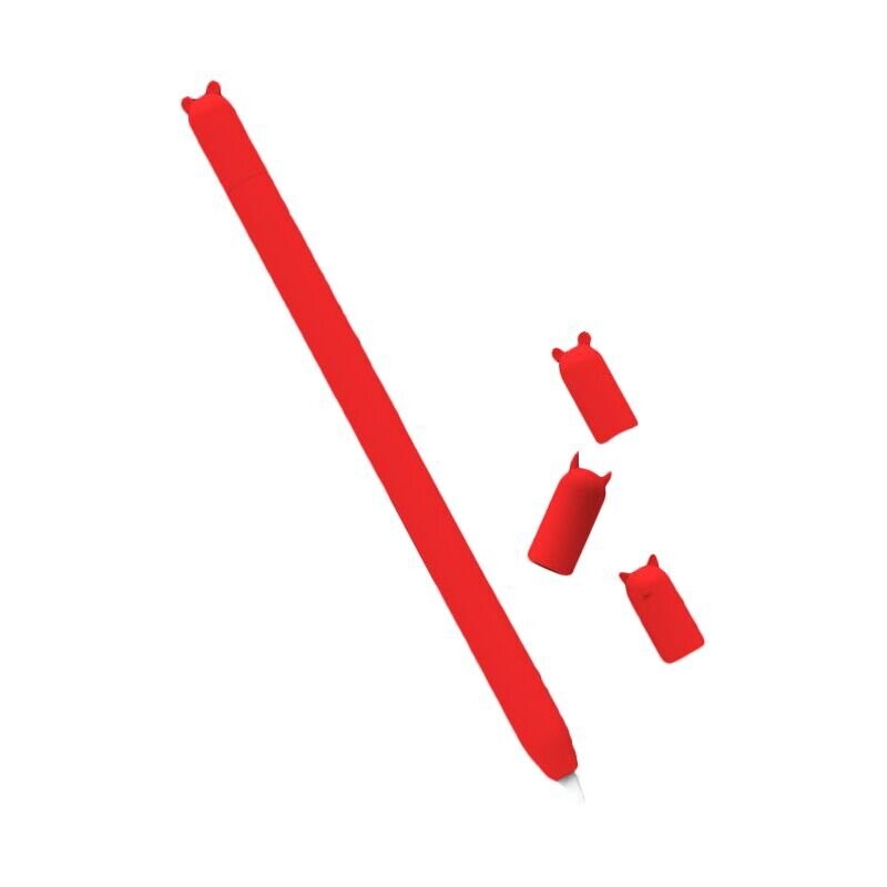 (Red, Apple Pencil 2) Cute Cartoon Touch Stylus Pen Protective Sleeve ...