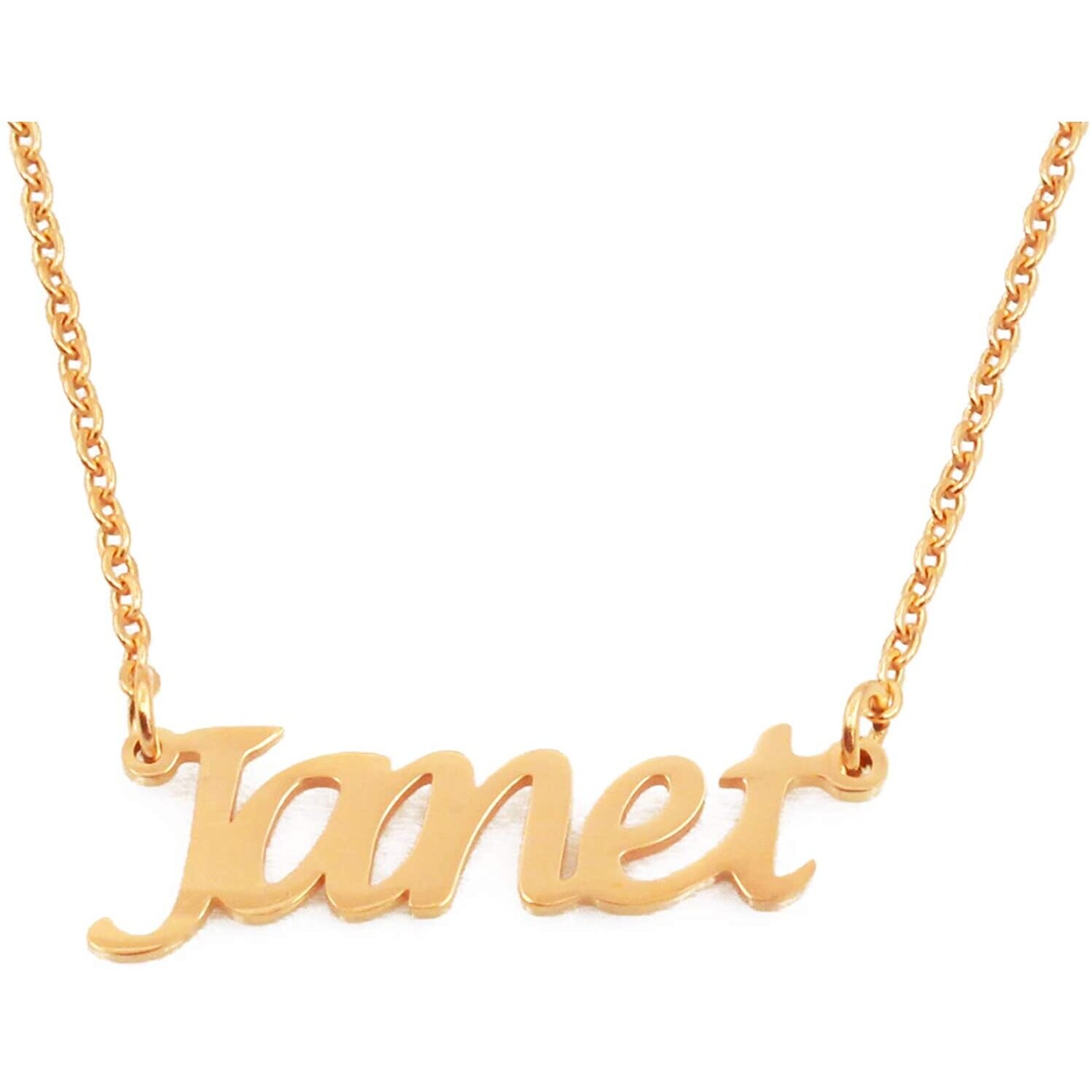 Kigu Janet Name Necklace-18ct Gold Plated-Customised Jewellery for ...