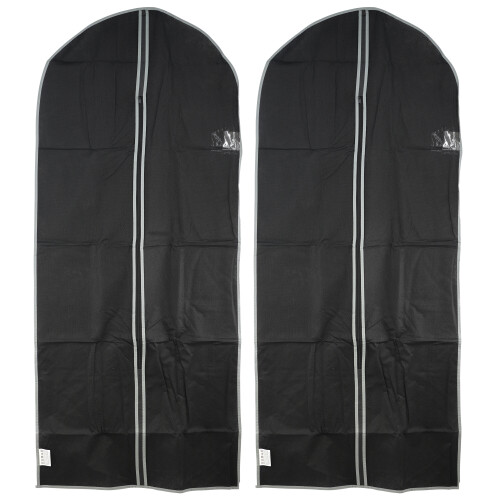 GEEZY 2 Pcs Zip Up Hanging Suit Dress Coat Garment Bag Clothes Cover ...