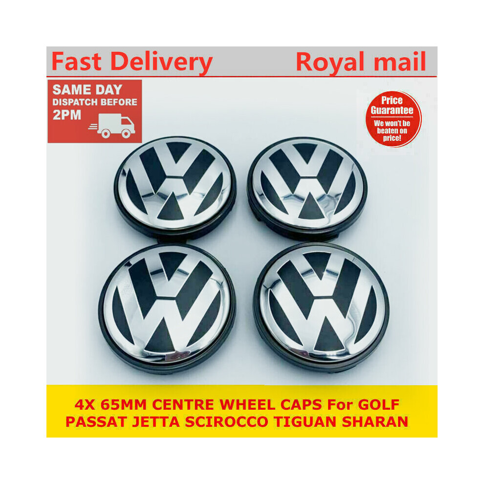 4 PCS 65mm Car Wheel Centre Hub Caps For VW Golf Passat Polo on OnBuy