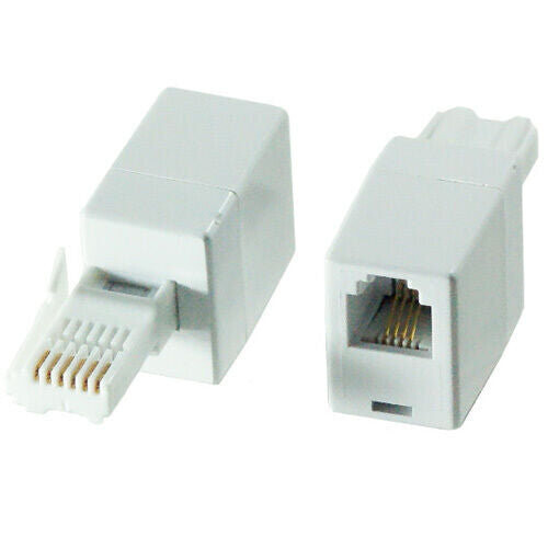 BT Plug to RJ11 Female Socket Crossover Cross Adapter Fax Modem Router ...