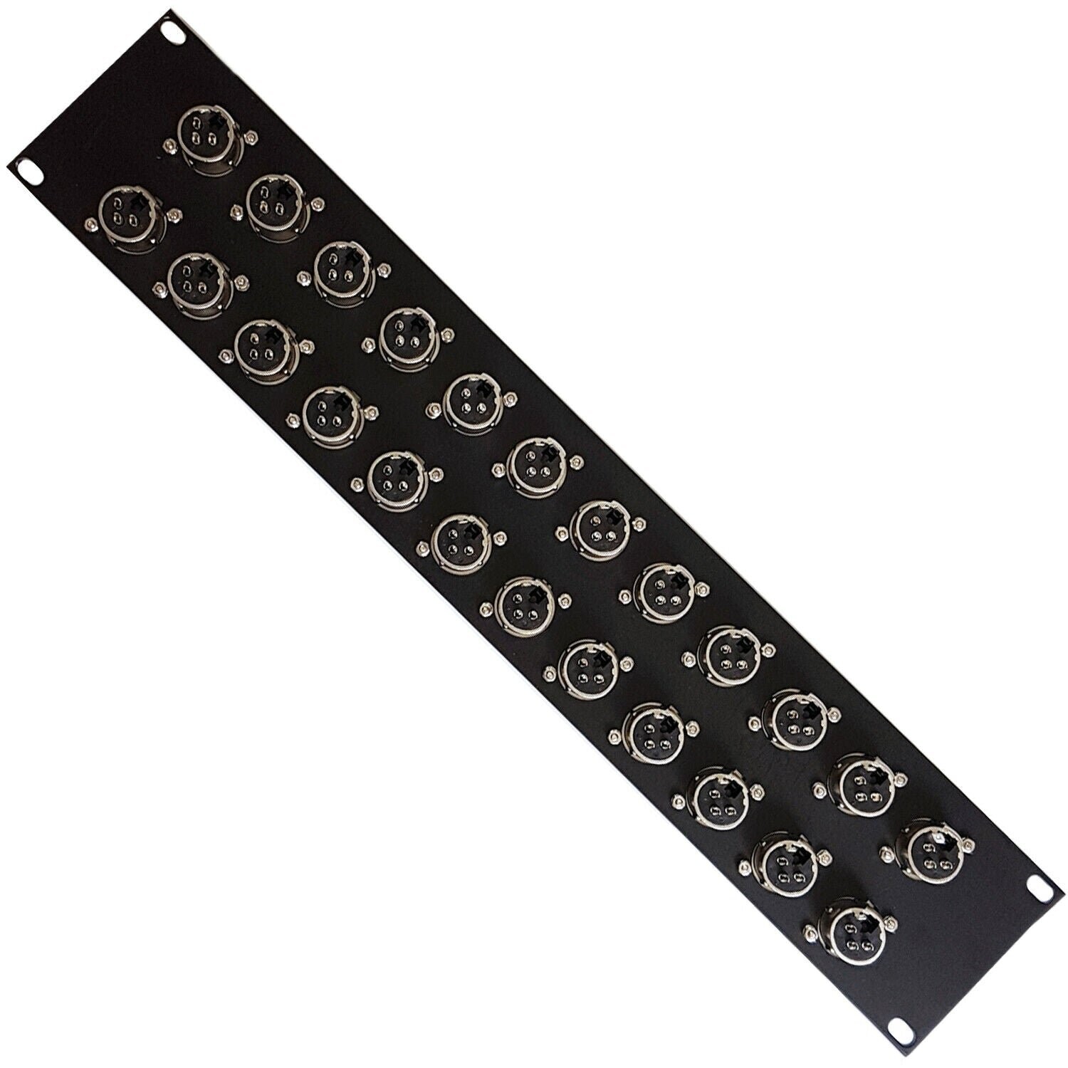 24 Port XLR Patch Panel 2U 19 Rack 3 Pin Female Audio Socket Connector ...