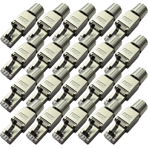 20x RJ45 CAT6a Tool less Connectors & Boot FTP Shielded Outdoor ...