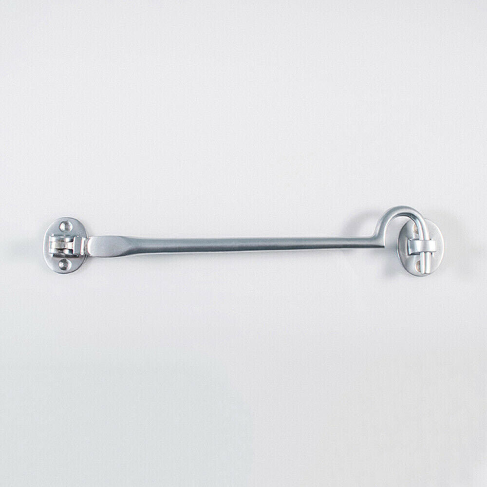 Heavy Duty Cabin Hook & Eye Satin Chrome 254mm Arm Cabinet Hatch Lock ...