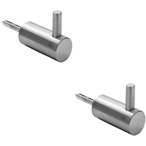 2x Coat Hook with Concealed Fixing 35mm Projection Satin Stainless ...