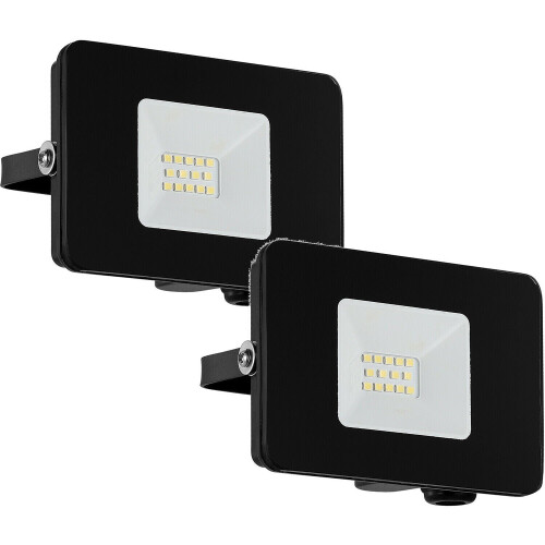 2 PACK IP65 Outdoor Wall Flood Light Black Adjustable 10W LED Porch ...