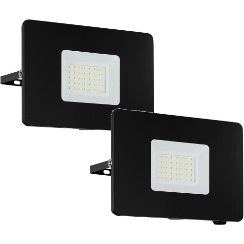 2 PACK IP65 Outdoor Wall Flood Light Black Adjustable 50W LED Porch ...