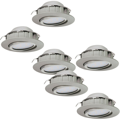 2 PACK 3 PACK Flush Ceiling Downlight Satin Nickel Plastic 6W Built in ...