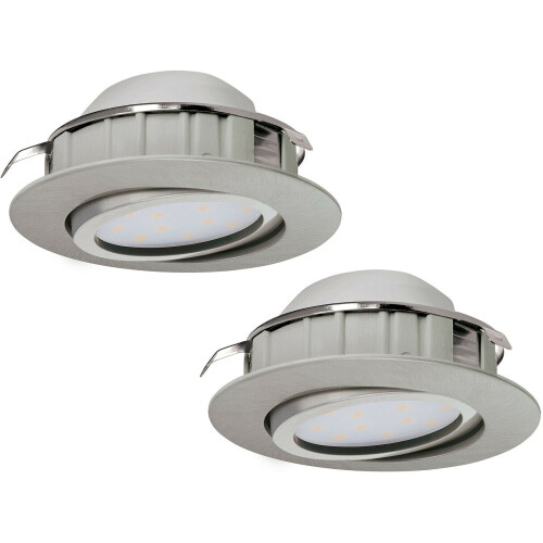 2 PACK Wall / Ceiling Flush Downlight Satin Nickel Plastic 6W Built in ...