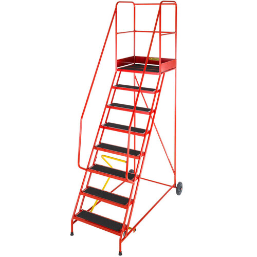 8 Tread HEAVY DUTY Mobile Warehouse Stairs Anti Slip Steps 2.8m Safety ...