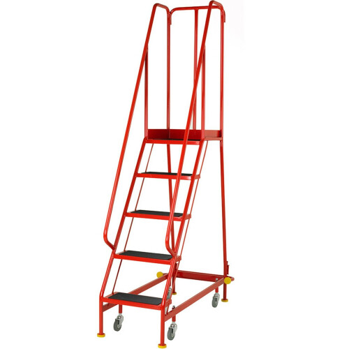 5 Tread x 0.5m Wide Narrow Aisle Warehouse Stairs 2m Non Slip Platform ...