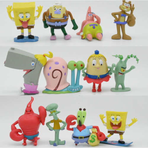 12PCS SpongeBob SquarePant Patrick Star Statue Figure Kids Toy on OnBuy
