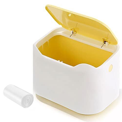Mini bin bathroom bin tea bag bin with lid for tabletop, office desktop ...