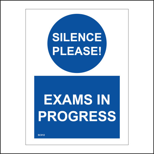 (450 x 600mm - 18 x 24, D - 1mm Pvc Foamex) SC012 Silence Please Exams ...