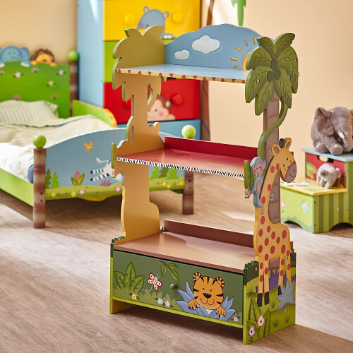 Fantasy Fields - Sunny Safari animals themed Book Case Kids Wooden ...