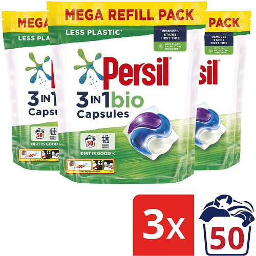 Persil 3 in 1 Bio stain removal first time Laundry Washing Capsules ...