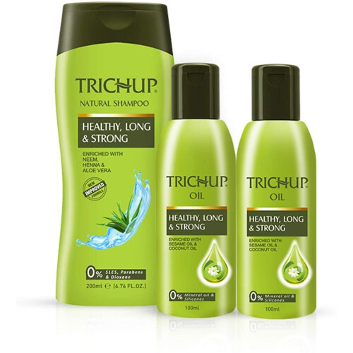 Trichup Long Hair Care or Hair Growth Kit Healthy Long & Strong Oil ...