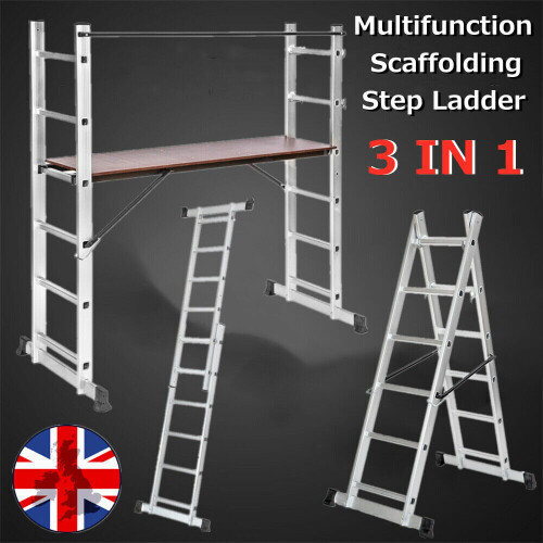 Working Ladder Scaffold Tower Working Aluminium Step Ladder w/Platform ...
