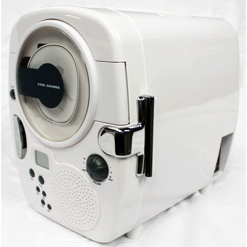 Cool Sounds Mini Fridge With CD Player Hot & Cold Refrigerator - Silver ...