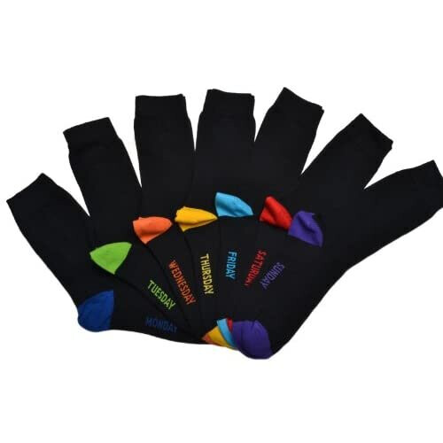 7 Pairs of Mens Socks DAYS OF THE WEEK Socks UK Mens Shoe Size 7 -- 11 ...