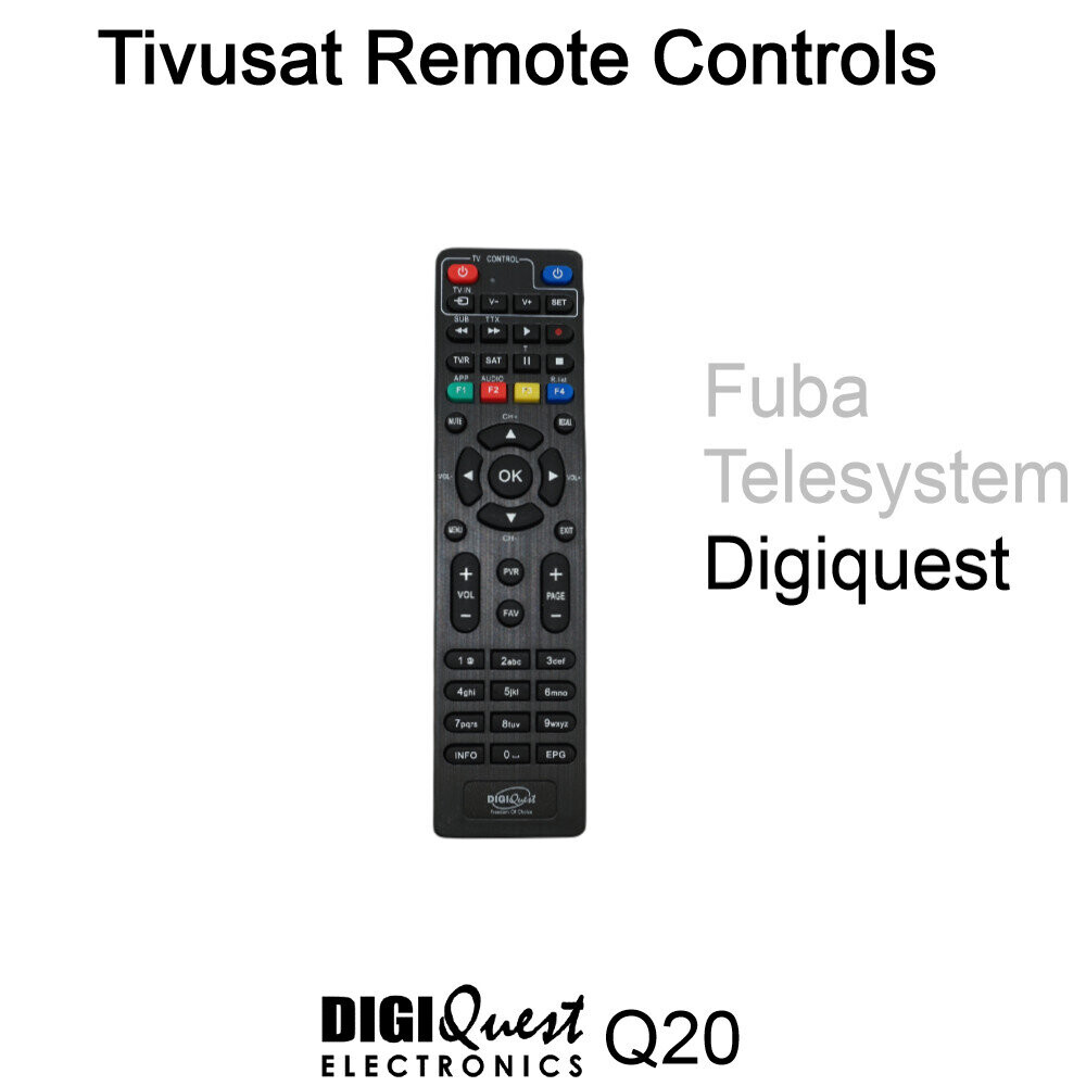 (Digiquest, Q20 HD) Genuine Original Tivusat Remote Control For Fuba ...