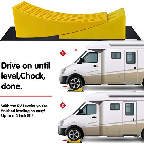 Magic4U Camper Leveler 2 Pack - RV Caravan Leveling Ramp Blocks ...