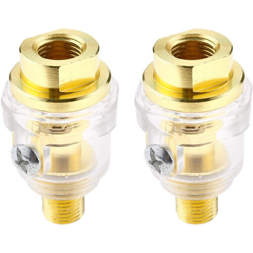 2X Mini Oiler Lubricator, 1/4" BSP Brass in-Line Oiler Air Lubricator ...