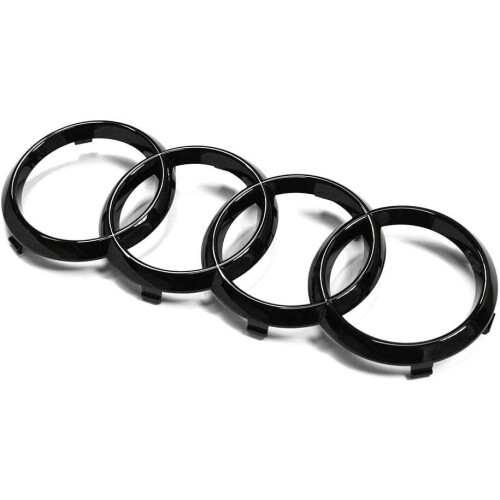 Audi Rings 285mm Front Hood Grille Emblem Badge Decal Gloss Black A6 A7 ...