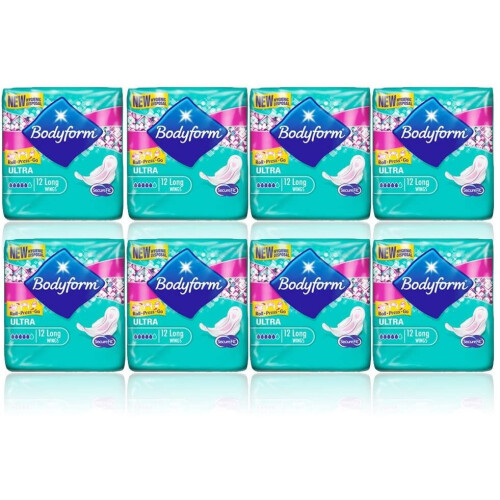 Bodyform ULTRA SUPER / LONG with WINGS 10 Ladies Sanitary Pads Towels ...