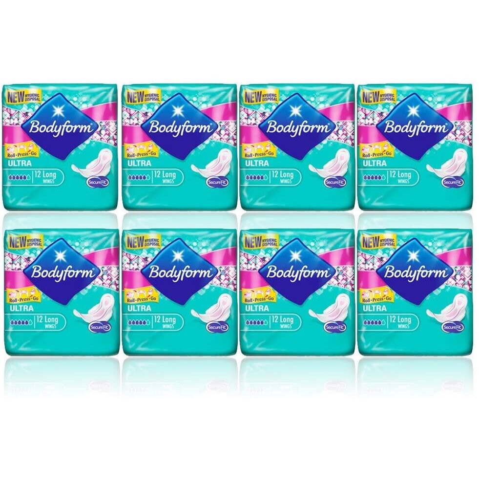 Bodyform ULTRA SUPER / LONG with WINGS 10 Ladies Sanitary Pads Towels ...