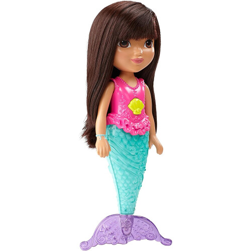 Fisher-Price CDR85 Dora and Friends Sparkle and Swim Mermaid Dora Doll ...