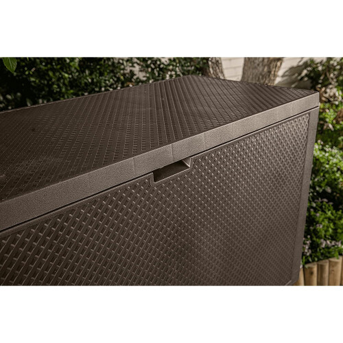 Outdoor Plastic Garden Storage Box Emily Keter Chest Brown on OnBuy