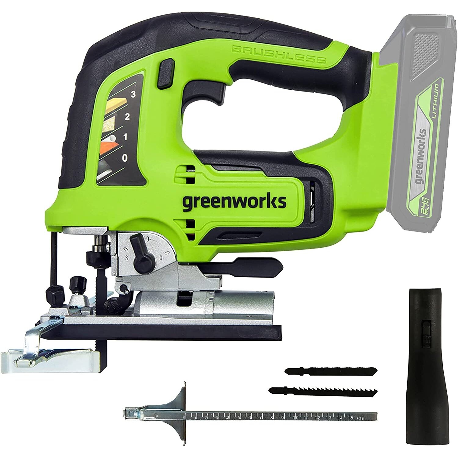 Greenworks Tools Cordless Jigsaw GD24JS (Li-Ion 24 V 25.4 mm Blade ...