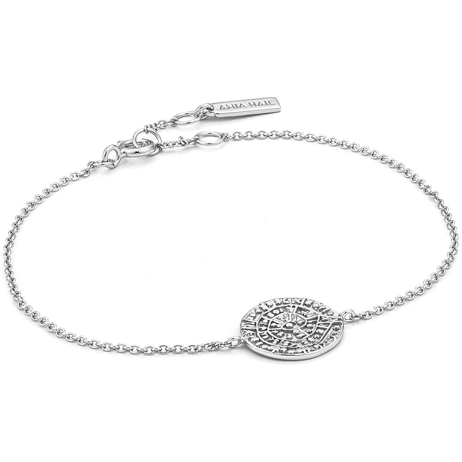 ANIA HAIE 925 Sterling Silver Gypsy Boho Disc Coin Dainty Adjustable Bangle Bracelet for Women ...
