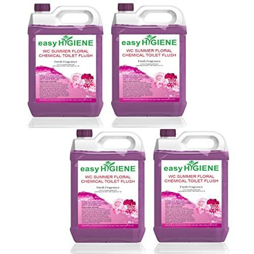 easyHYGIENE 4 x 5L SUMMER FLORAL FLUSH CHEMICAL TOILET Fluid Rinse ...