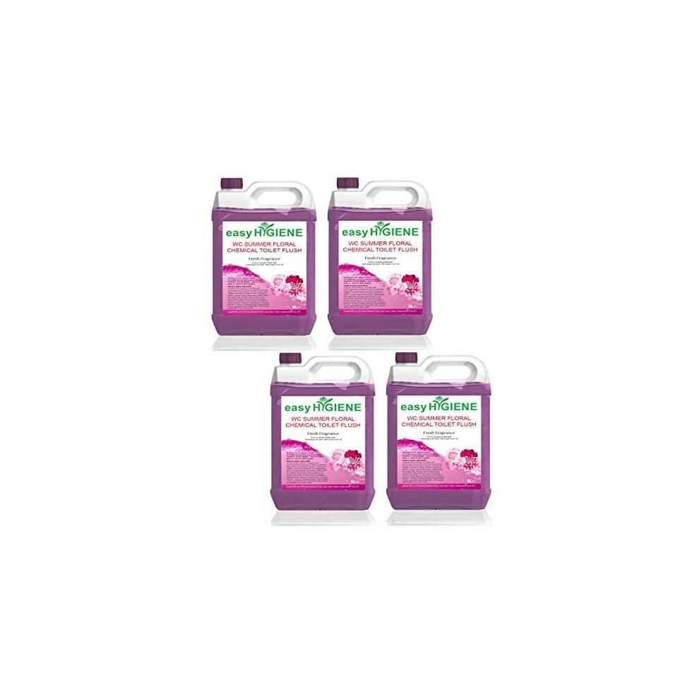 easyHYGIENE 4 x 5L SUMMER FLORAL FLUSH CHEMICAL TOILET Fluid Rinse ...