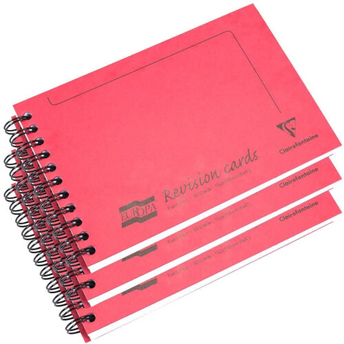 Clairefontaine Feint Ruled Lined Revision Card Record Card Spiral ...